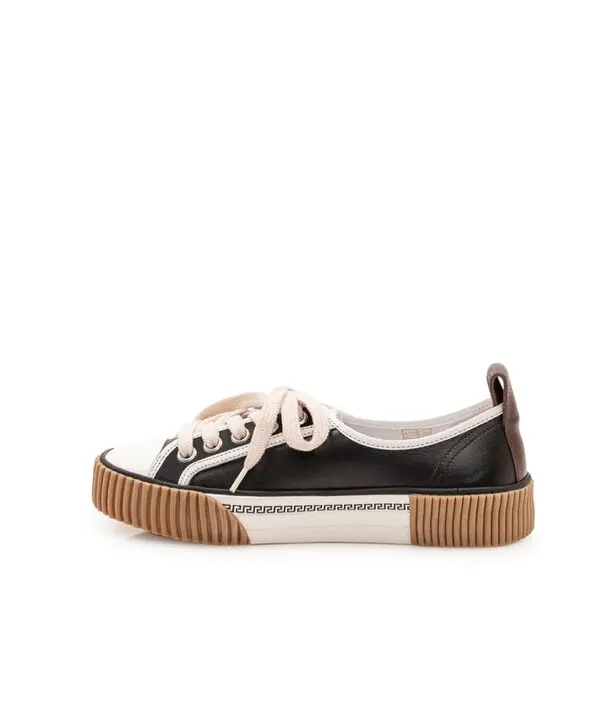 Versace Round Toe Lace-up Sneakers