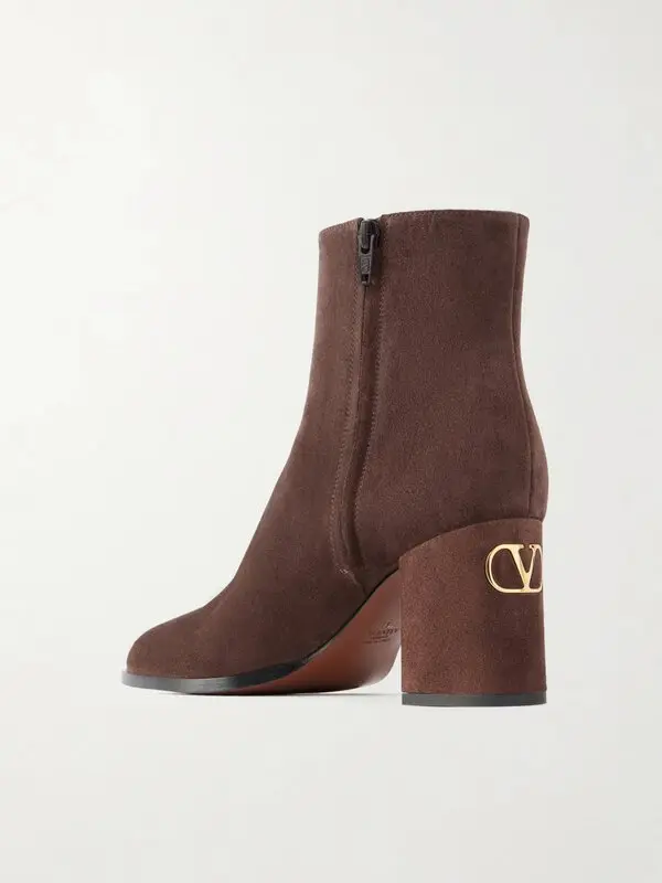 Valentino Garavani Fawcette Logo Heel Ankle Boots