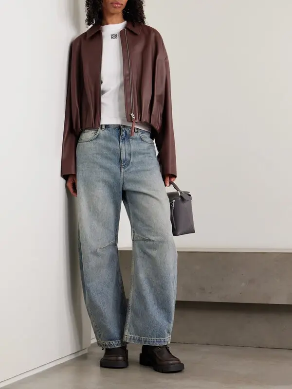 Loewe Balloon Leather Jacket - Chocolate