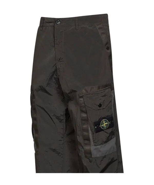 Stone Island Logo Patch Wide Leg Pants