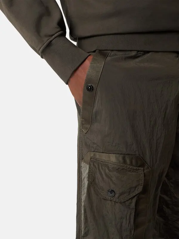 Stone Island Logo Patch Wide Leg Pants