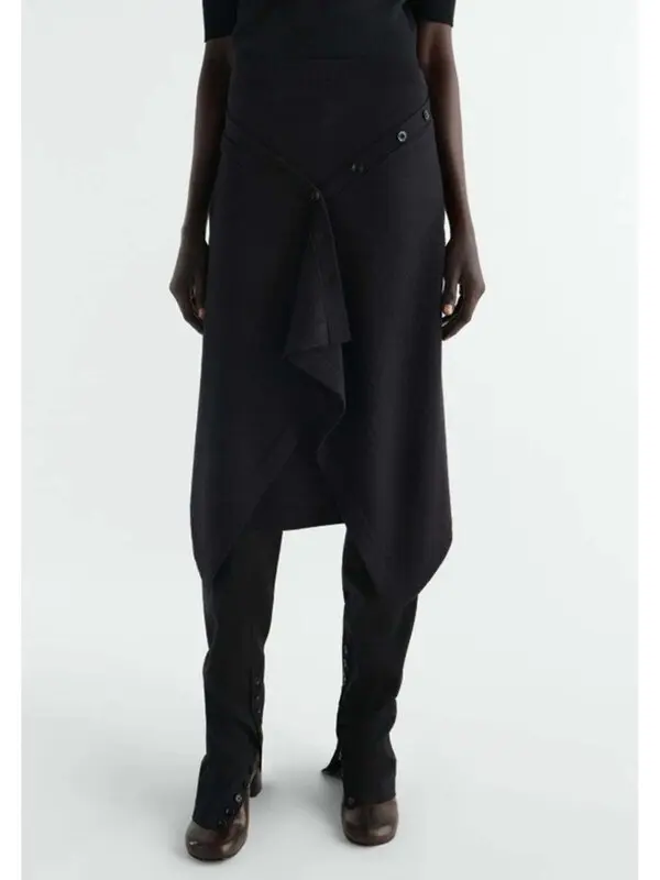 LEMAIRE Draped Button-detail Skirt