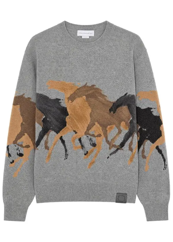 Stella McCartney Racing Horses Intarsia Wool Jumper