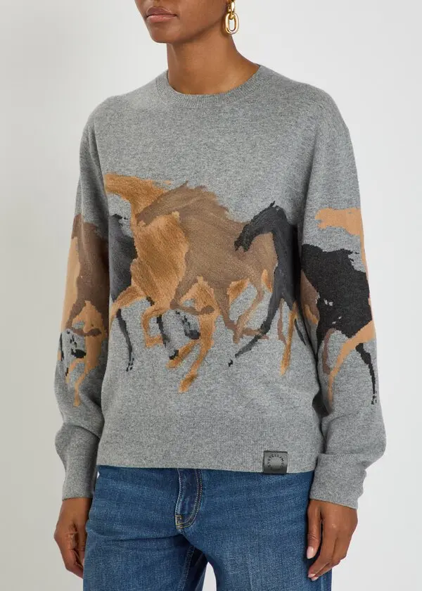 Stella McCartney Racing Horses Intarsia Wool Jumper