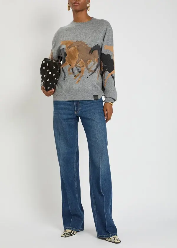 Stella McCartney Racing Horses Intarsia Wool Jumper