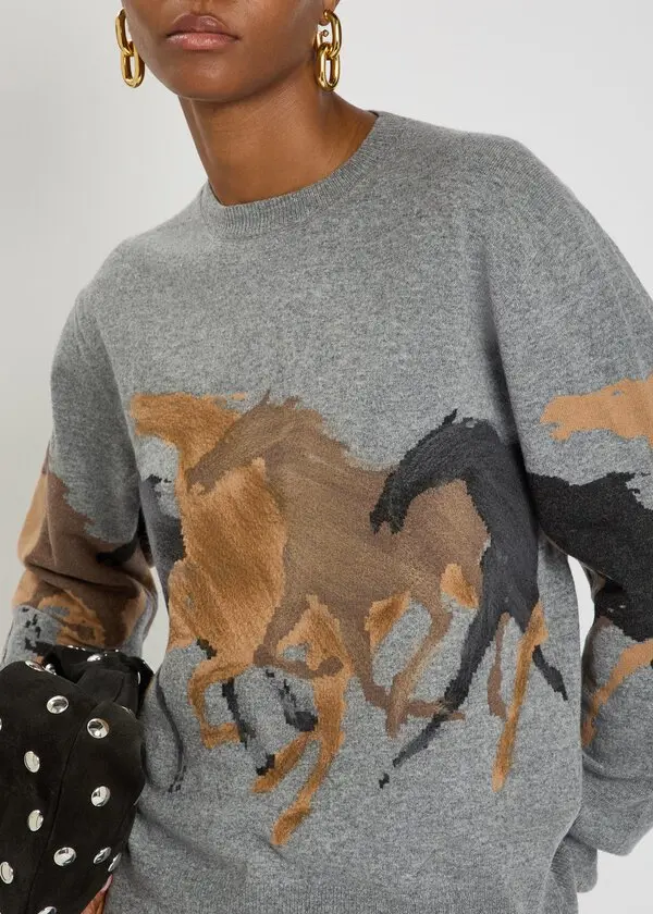Stella McCartney Racing Horses Intarsia Wool Jumper