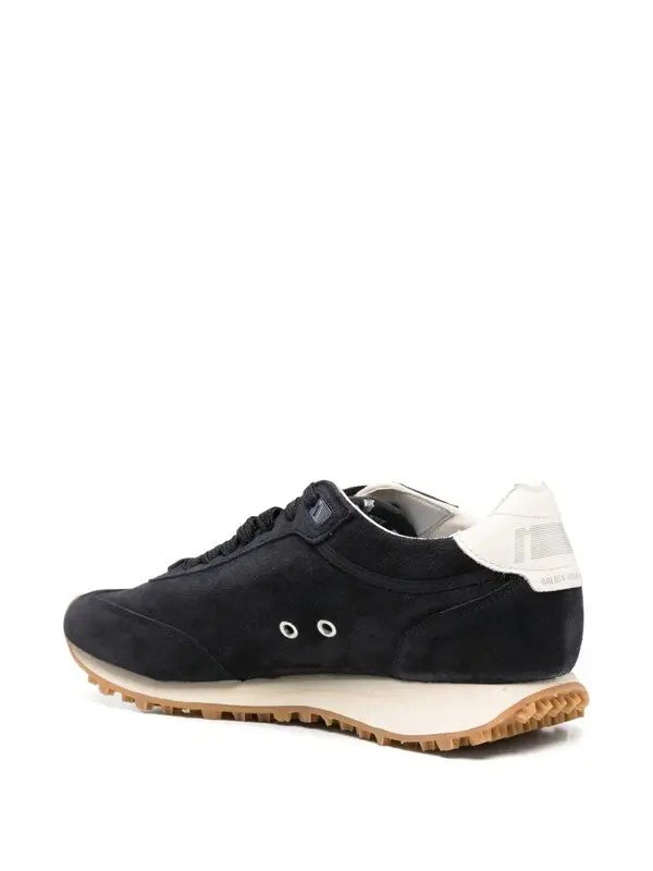 GOLDEN GOOSE Marathon Suede Sneakers With White Leather Star And Heel Tab - Black