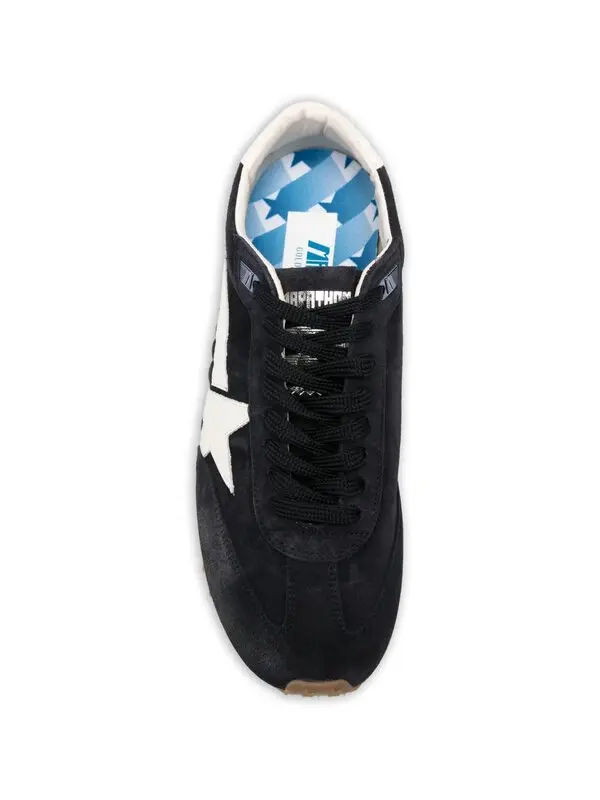 GOLDEN GOOSE Marathon Suede Sneakers With White Leather Star And Heel Tab - Black