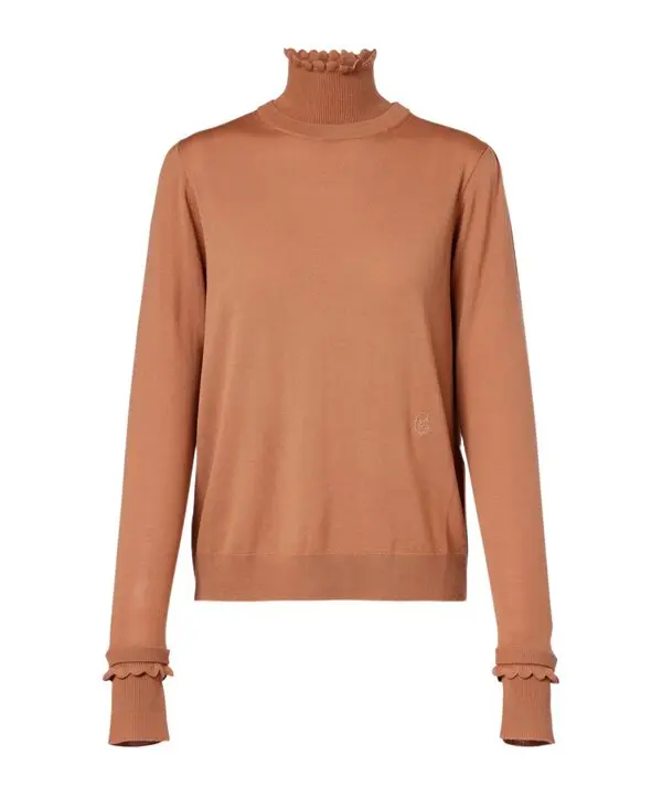 Chloé Ruffled Wool Turtleneck Sweater