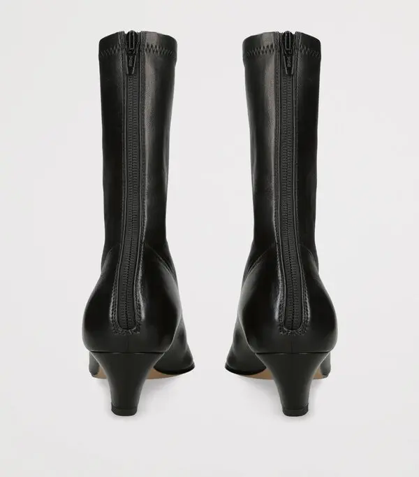 Khaite Arizona Leather Heeled Ankle Boots