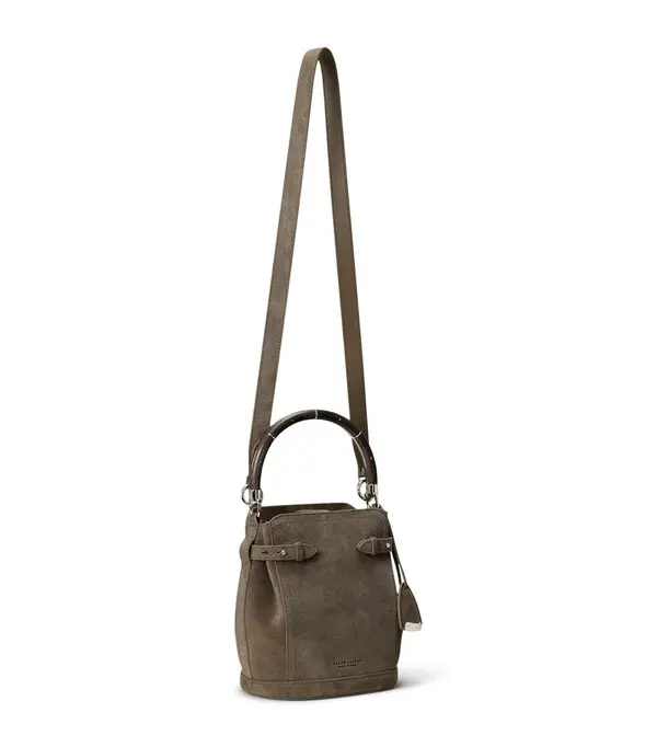 Ralph Lauren Suede Bucket Bag With Top Handle