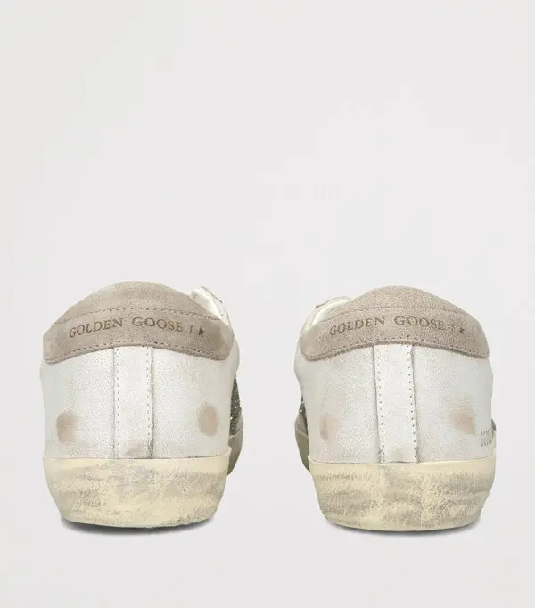 GOLDEN GOOSE Leather Super Star Sneakers With Glitter Accents