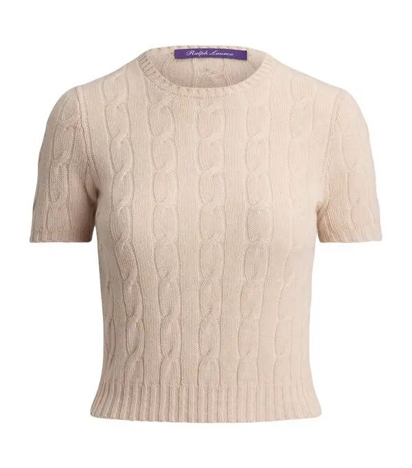 Ralph Lauren Cashmere Cable-knit Cropped Sweater