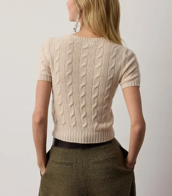 Ralph Lauren Cashmere Cable-knit Cropped Sweater