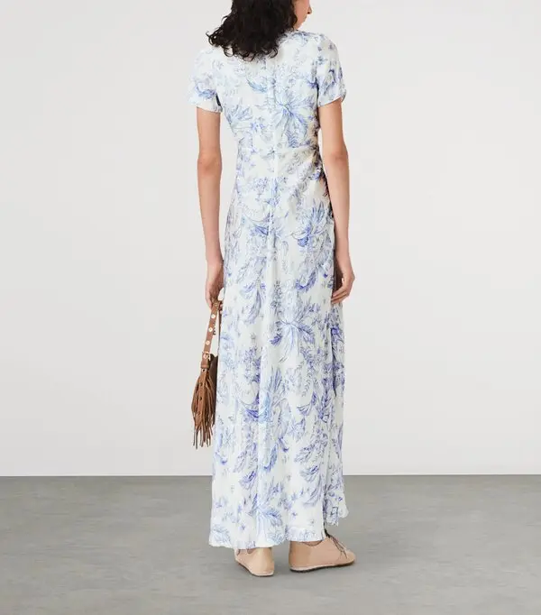 Maje Floral Print V-neck Maxi Dress