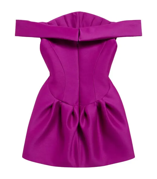 Balenciaga Wool-silk Off-shoulder Mini Dress