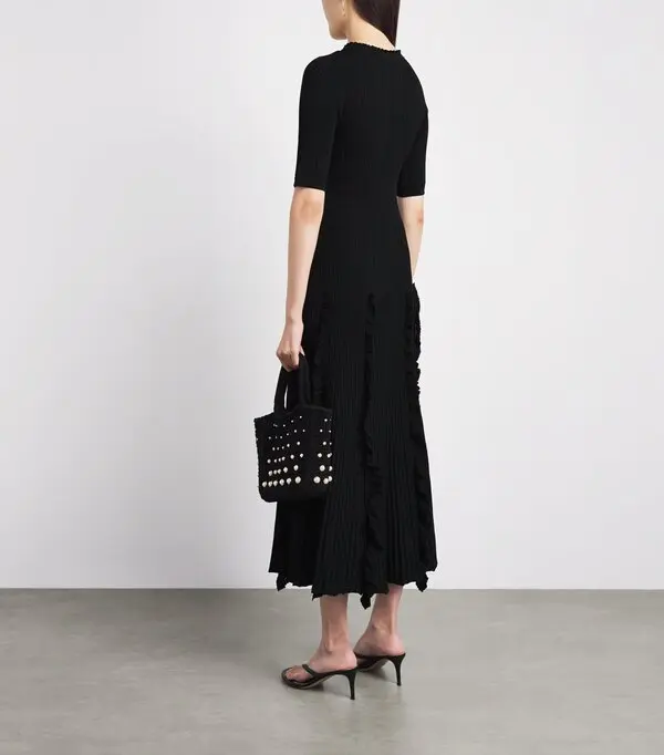 Sandro Knitted Ruffled Maxi Dress