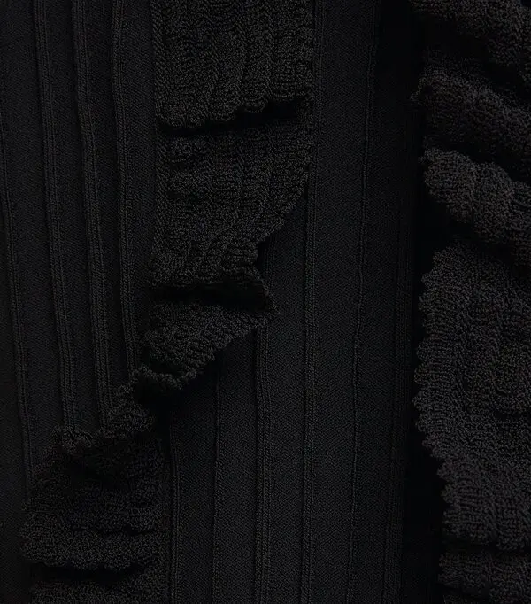 Sandro Knitted Ruffled Maxi Dress