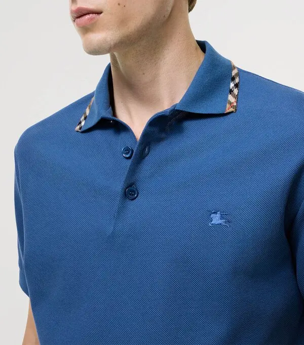 Burberry Cotton Check-trim Polo Shirt