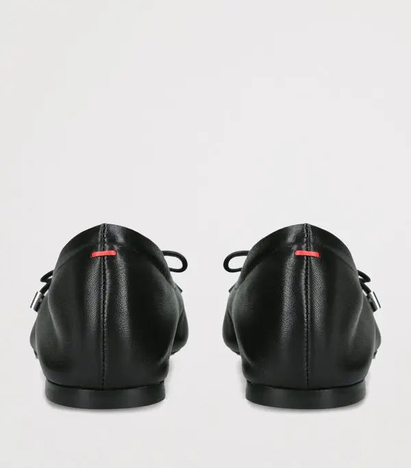 AeydĒ Nomi Leather Ballet Flats - Black