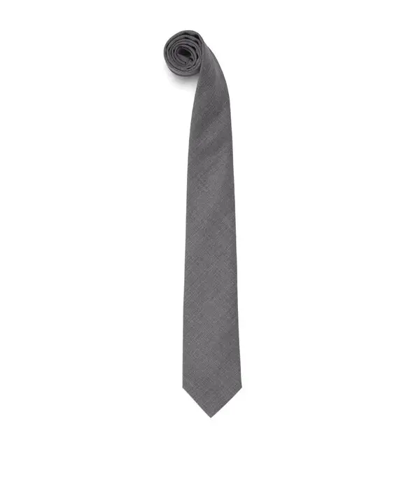 Emporio Armani Stretch Virgin Wool Neck Tie - Grey