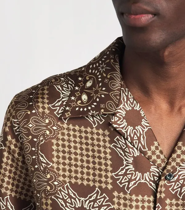 Amiri Silk Ma Check Short-sleeve Shirt - Brown
