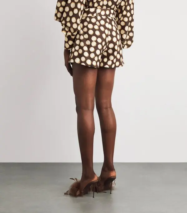 ALEMAIS Alémais Paula Belted Polka Dot Linen Shorts