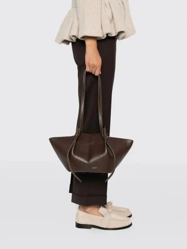 Yuzefi Medium Mochi Grained Leather Shoulder Bag - Brown