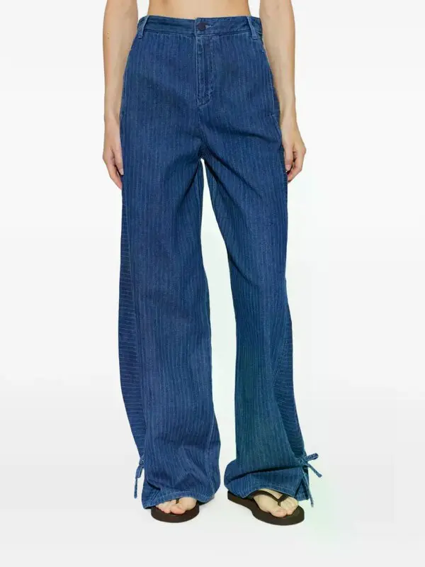 Emporio Armani Herringbone-pattern Tie-fastening Jeans