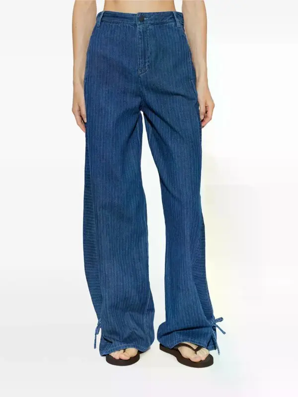 Emporio Armani Herringbone Pattern Tie-fastening Jeans