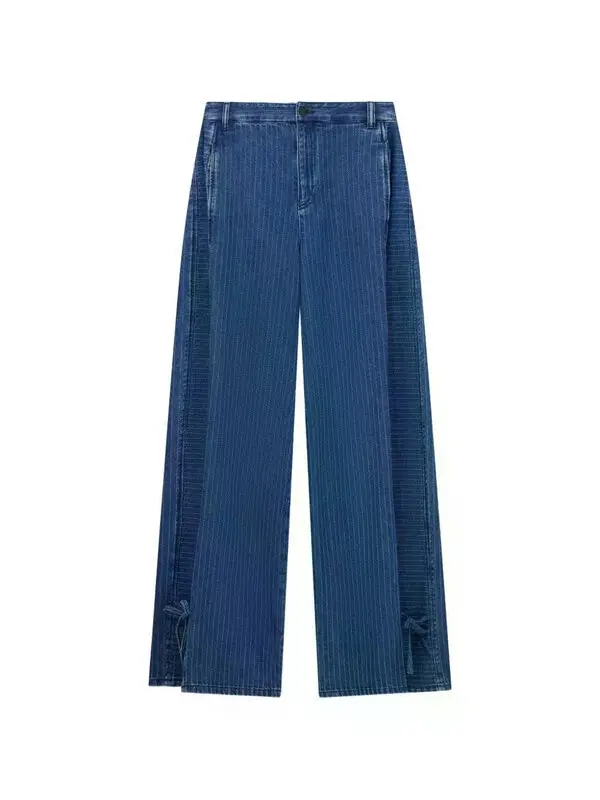 Emporio Armani Herringbone Pattern Tie-fastening Jeans - Blue