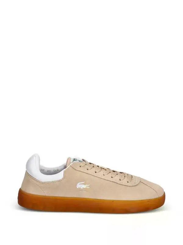 Lacoste Baseshot Suede Sneakers With Logo Patch - Neutrals