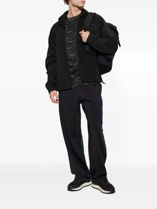 Emporio Armani Logo-embroidered Zip-up Cardigan