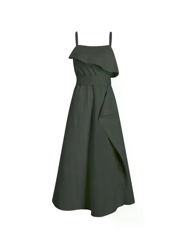 Proenza Schouler White Label Reign Dress In Washed Cotton - Green