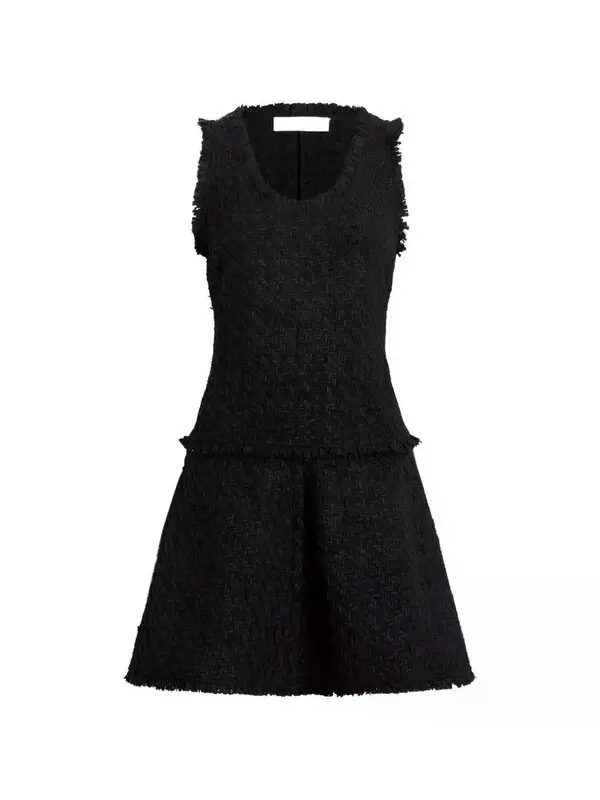 Proenza Schouler White Label Kaida Basketweave Tweed Dress - Black