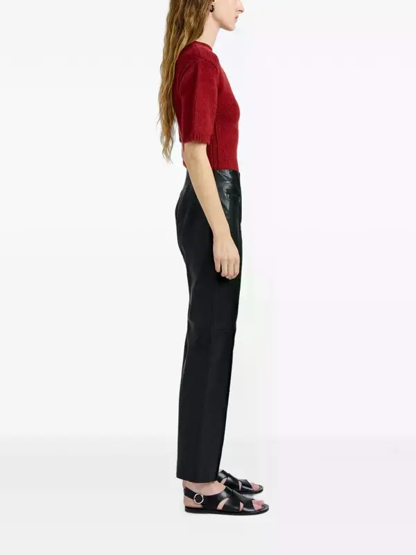 Proenza Schouler White Label Dana Sweater Stripe Knit With Ribbed Short Sleeves