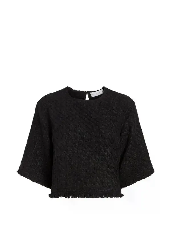 Proenza Schouler White Label Maura Fringed Top - Black