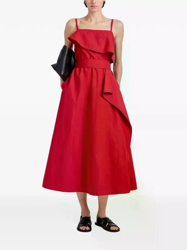 Proenza Schouler White Label Reign Dress In Washed Cotton - Red