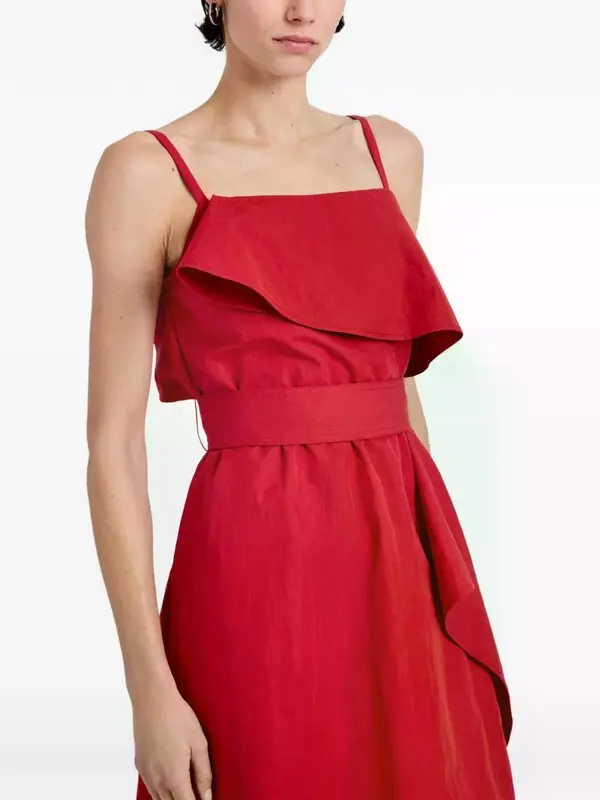 Proenza Schouler White Label Reign Dress In Washed Cotton - Red