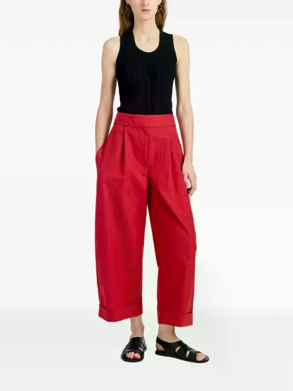 Proenza Schouler White Label Talla Pants In Washed Cotton - Red