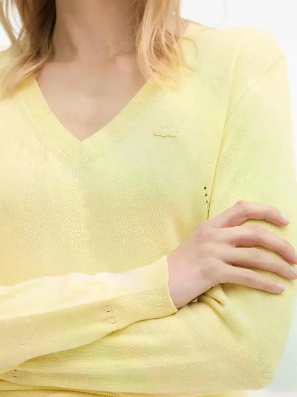 Lacoste Logo Patch V-neck Sweater