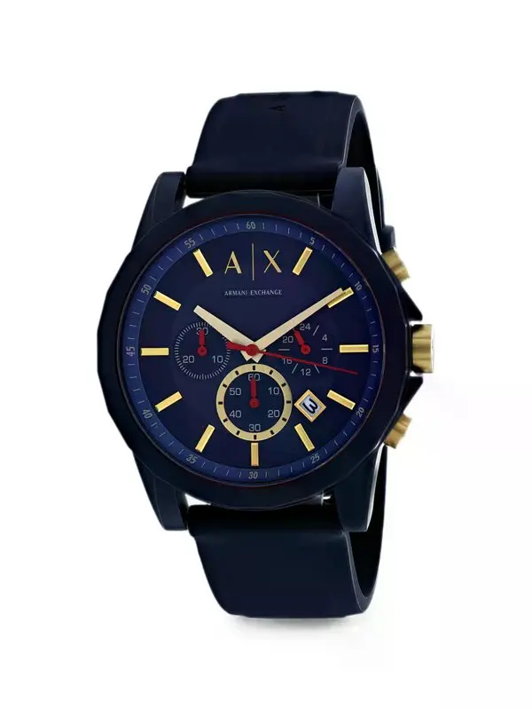 Armani Exchange Chronograph Silicone Strap 47mm Watch