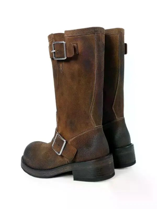 ANN DEMEULEMEESTER Sarith Buckle-fastening Suede Biker Boots