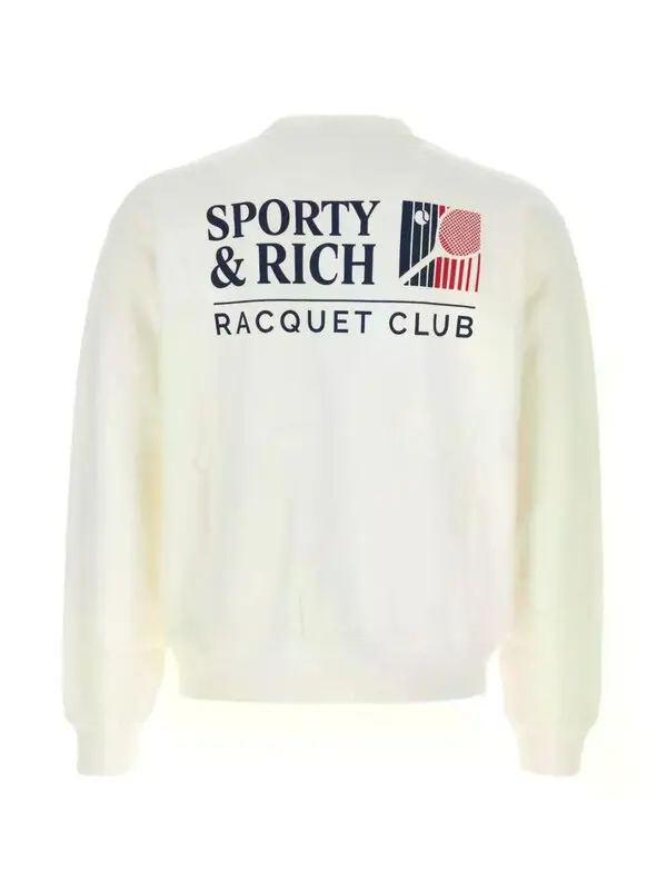 SPORTY & RICH Logo-print Cotton Sweater