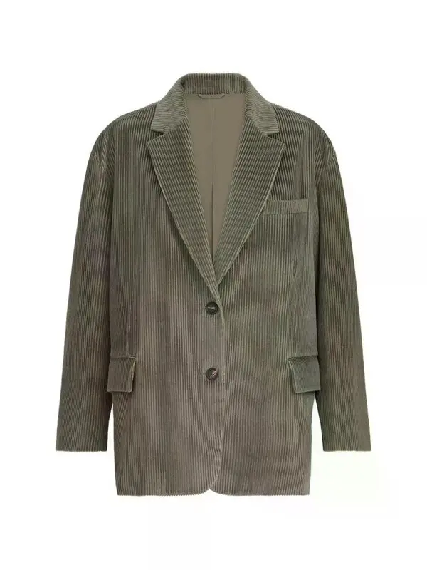 Brunello Cucinelli Single-breasted Corduroy Blazer - Grey