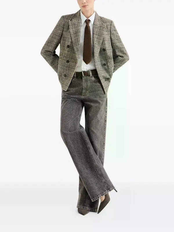 Brunello Cucinelli Dark Washed Denim Loose Fit Trousers