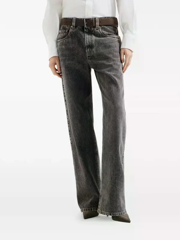 Brunello Cucinelli Dark Washed Denim Loose Fit Trousers