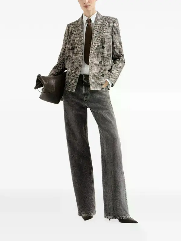Brunello Cucinelli Dark Washed Denim Loose Fit Trousers - Charcoal