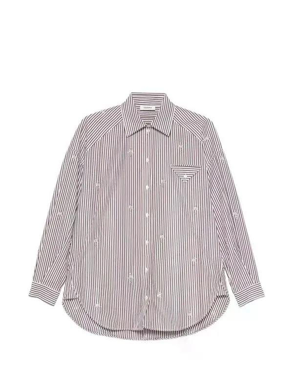 Sandro Brendana Striped Crystal-embellished Shirt - Brown