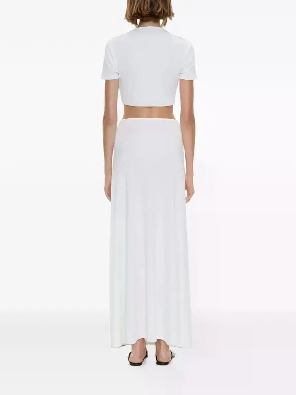 Christopher Esber Droplet Ruched Crystal-pendant T-shirt